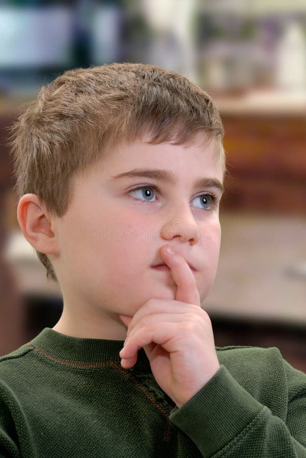 Child in Thought stock photo. Image of student, problem - 11615368