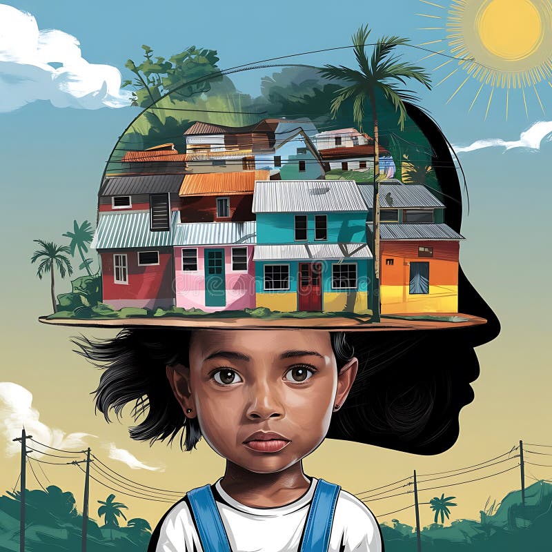 A Child Thoughts about Future with Accommodation Creative Art Stock ...