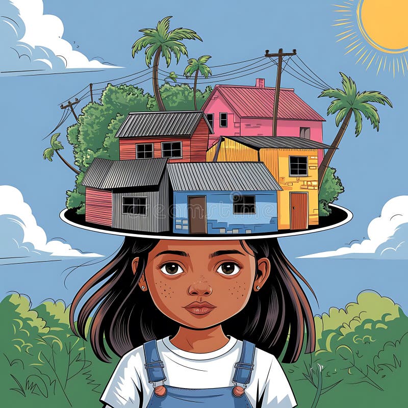 A Child Thoughts about Future with Accommodation Creative Art Stock Vector - Illustration of ...