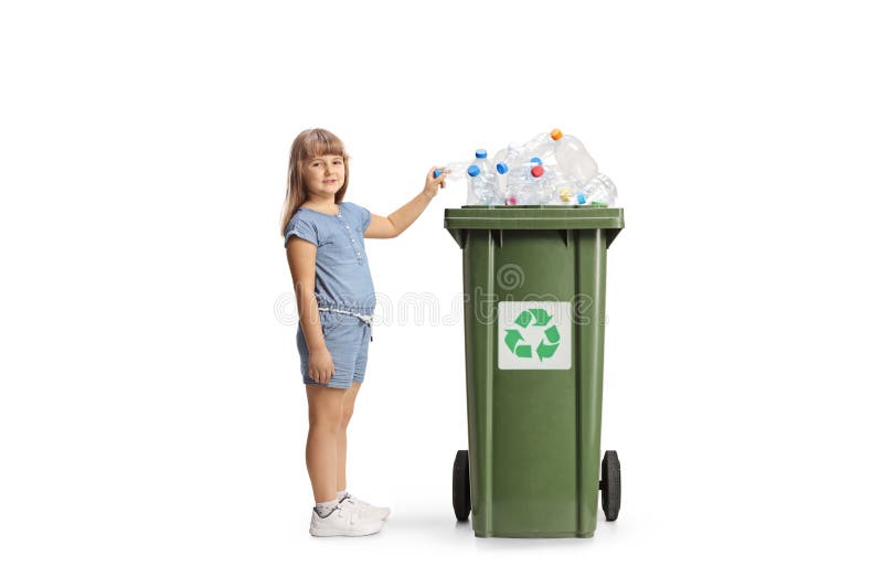 Child Throwing an Empty Plastic Bottle in a Recycle Bin Stock Photo ...