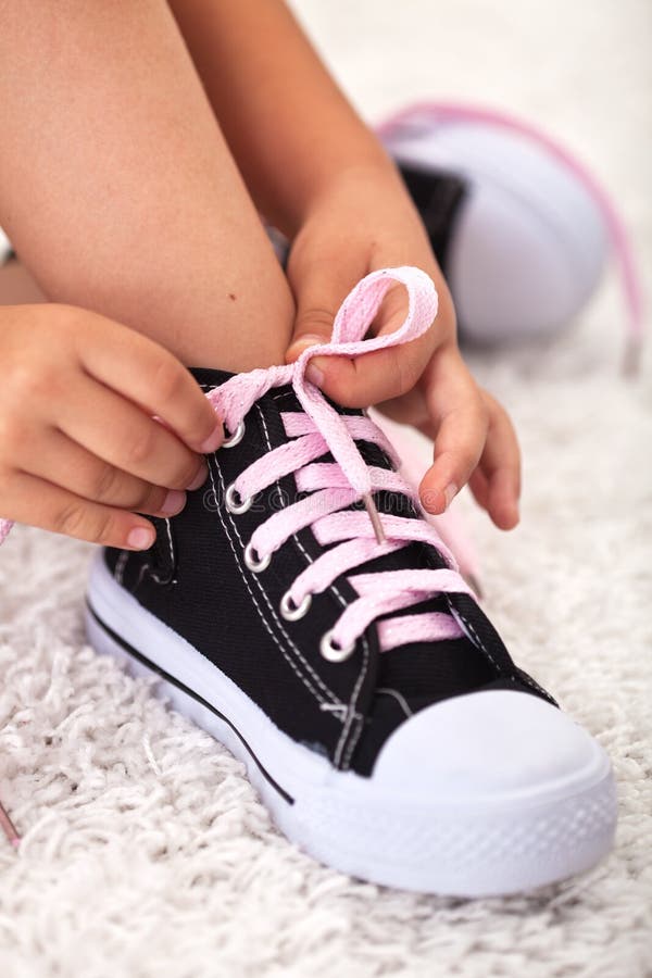 Child Successfully Ties Shoes Stock Photo - Image of human, white: 25484124