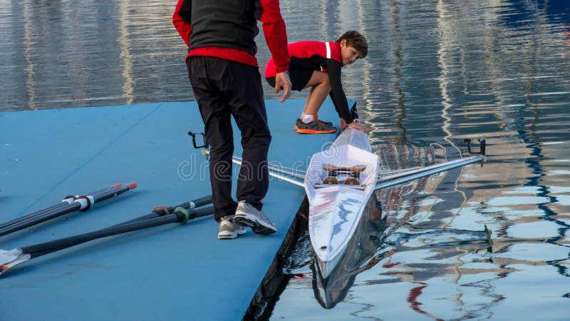 Child to rowing course stock photo. Image of athlete - 69613838