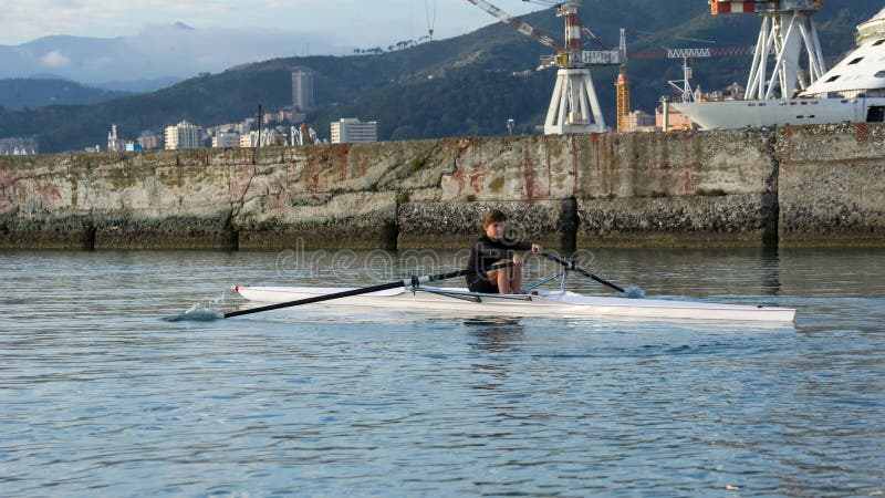 Child to rowing course stock image. Image of water, sport - 69874719