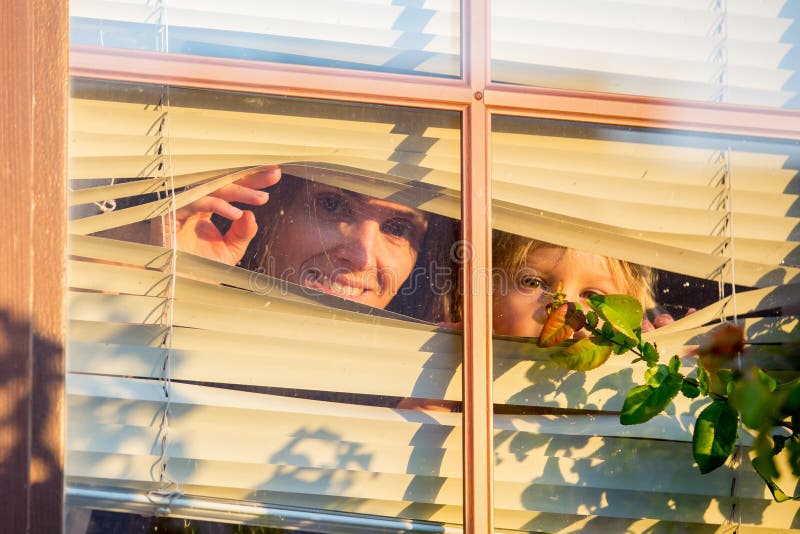 Child, Toddler Boy, Looking through Window Stock Photo - Image of ...