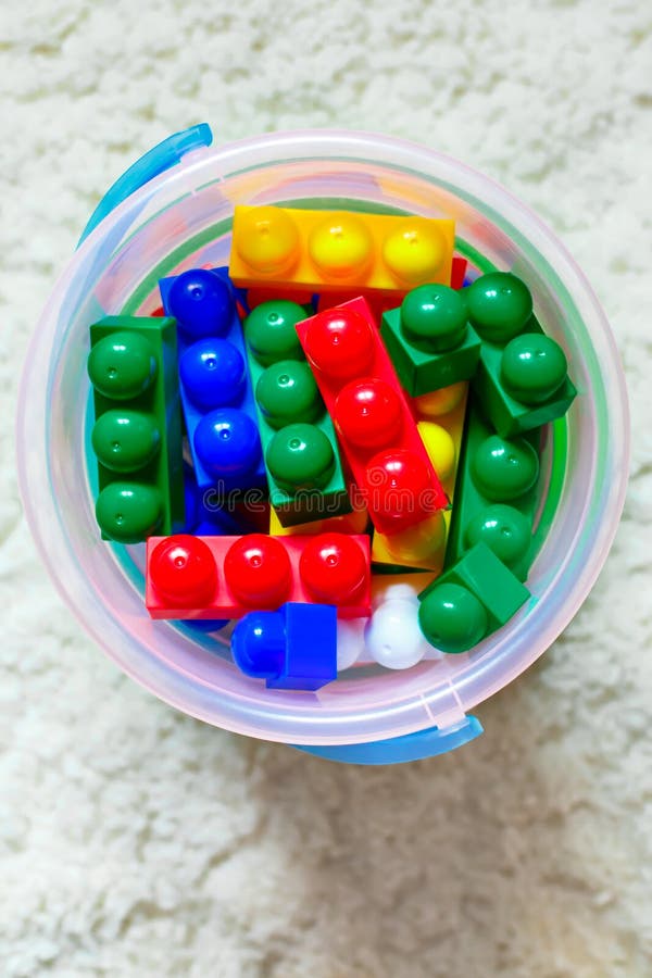 Child Toy Construction Set with Colorful Blocks Stock Photo - Image of ...
