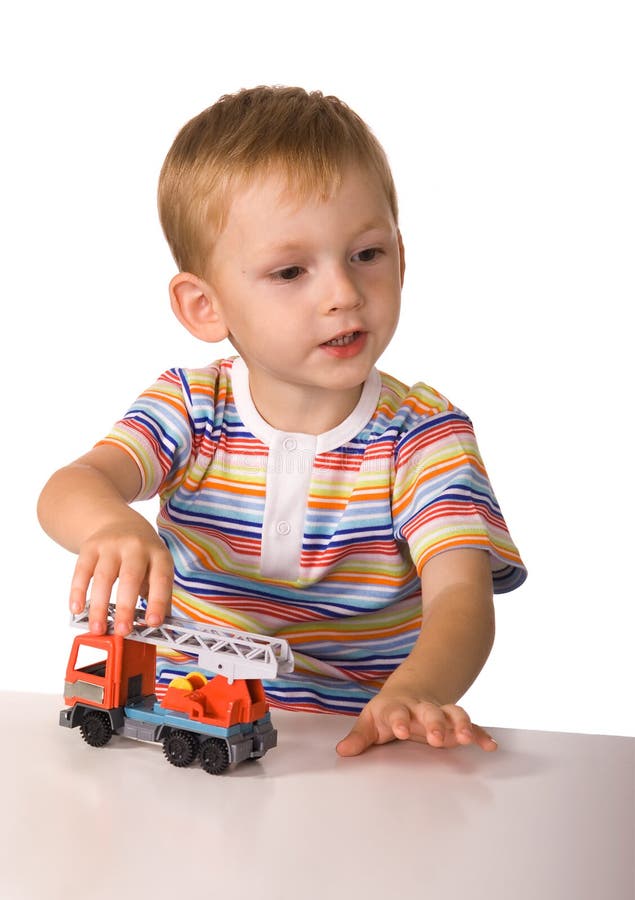 The child with toy machine stock photo. Image of caucasian - 3044242