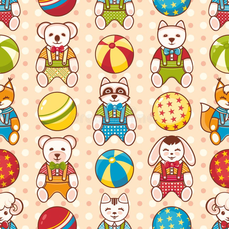 Child Toy Seamless Pattern. Design Element for Postcard, Banner, Flyer ...