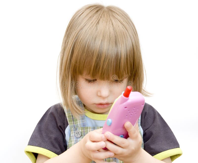 Child with a toy telephone stock image. Image of telephone - 5034197