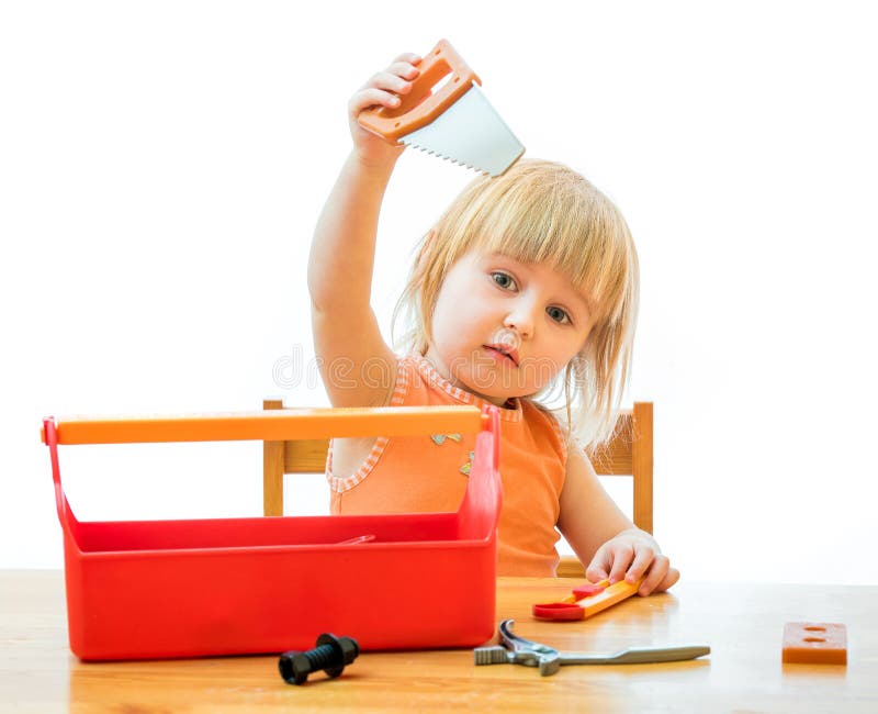 Child with toy tools stock photo. Image of beautiful - 50750578
