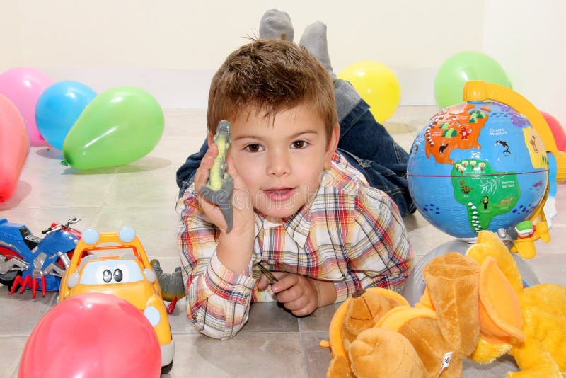 Child with toys stock photo. Image of adorable, plastic - 3941702