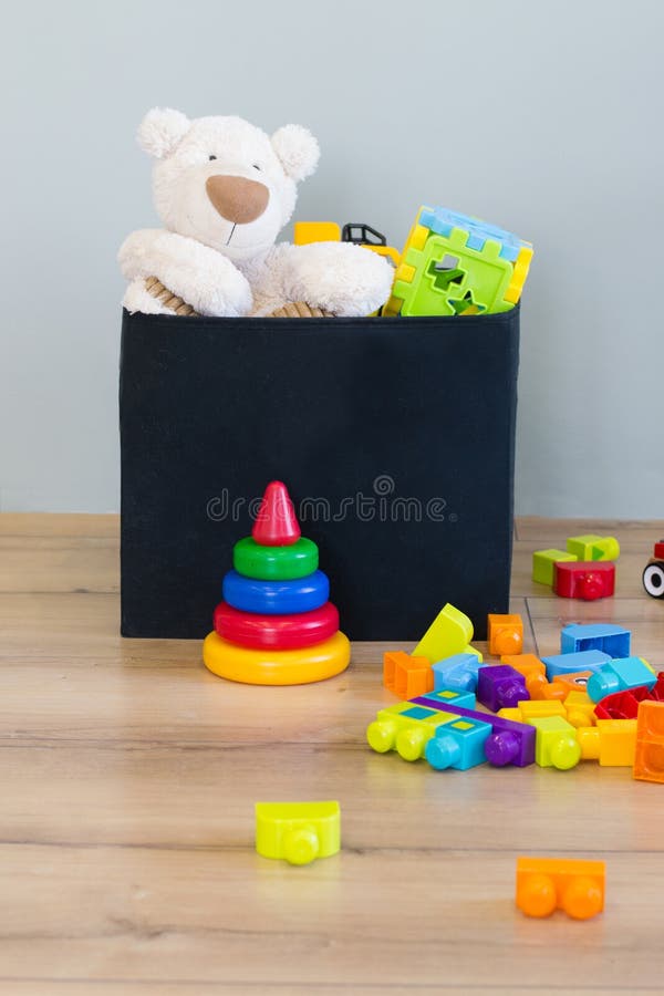 Child Toys in Box and Lorry Stock Photo - Image of floor, bear: 158783556