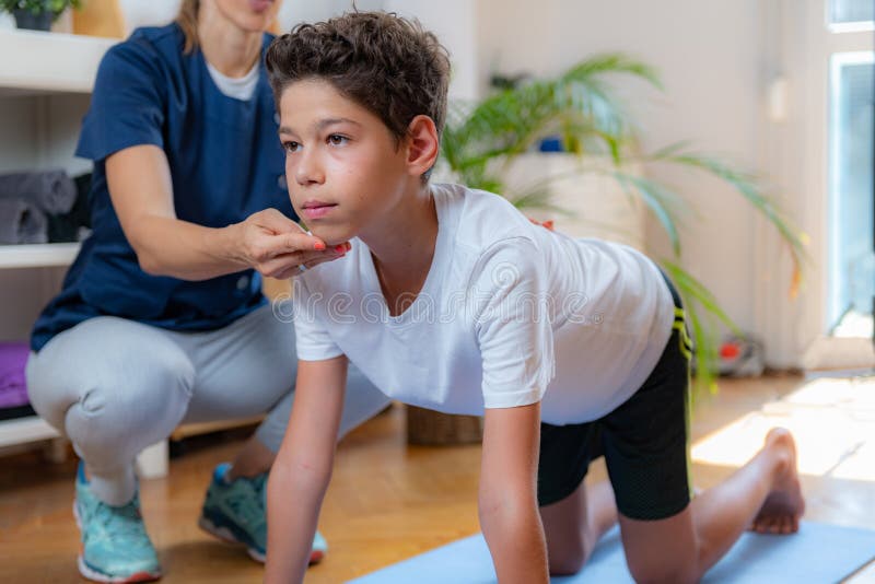 Child Training with Physical Therapist Stock Image - Image of ...