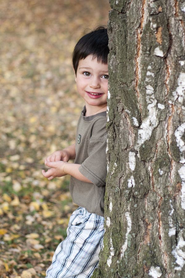 Child and tree stock image. Image of birch, nature, park - 21867243