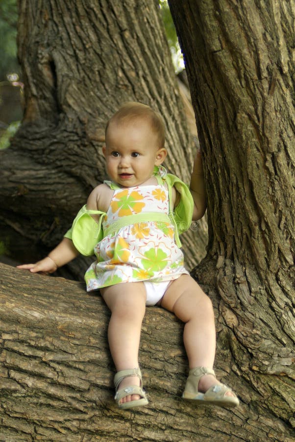 Child on a tree stock image. Image of twig, branch, body - 3066671