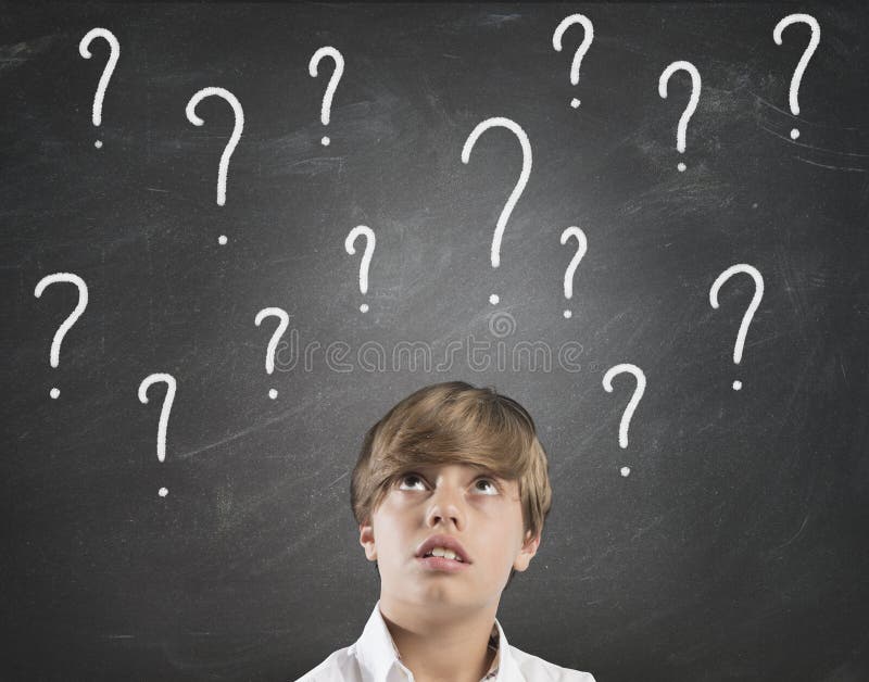 Child Uncertainty about the Future Stock Image - Image of background ...