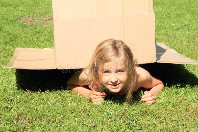 Child under the box stock image. Image of smile, child - 40963221