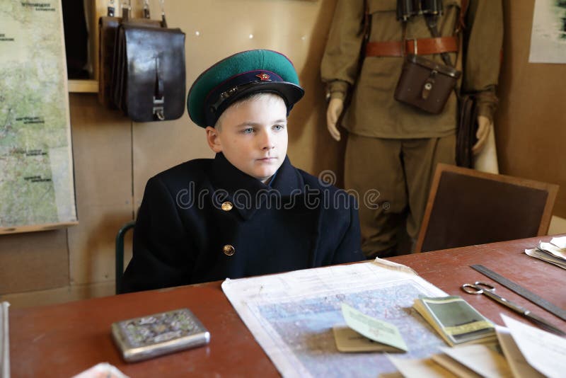 Child in Uniform of Border Guard Stock Image - Image of male, patriotic ...