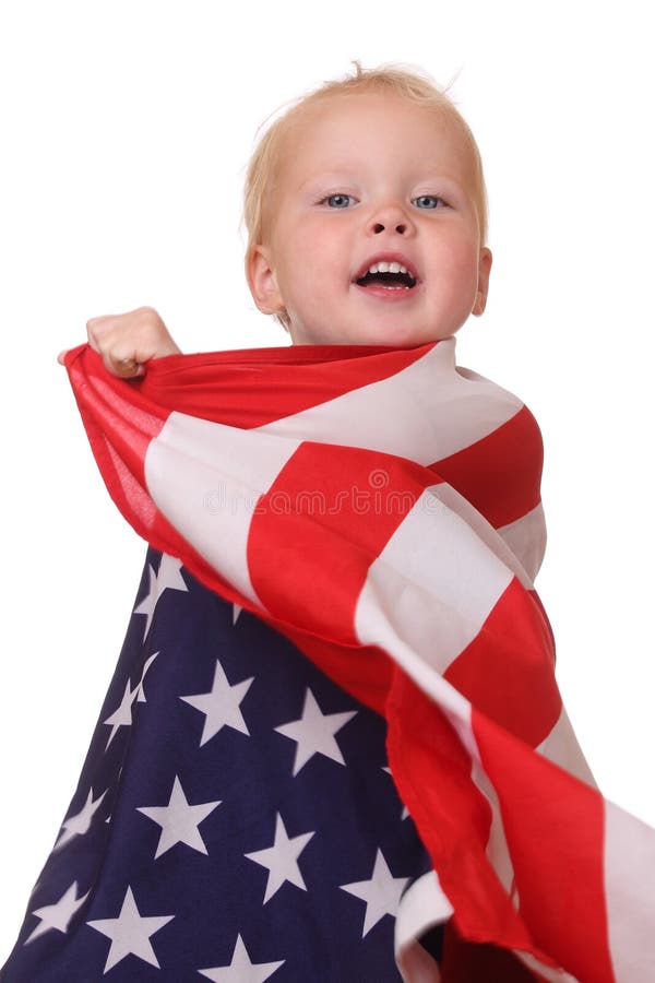 Child with USA flag stock photo. Image of childhood, fourth - 25816870