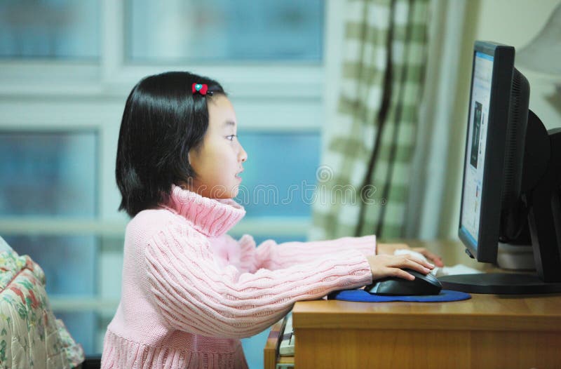 Child use computer stock photo. Image of modern, table - 8257036