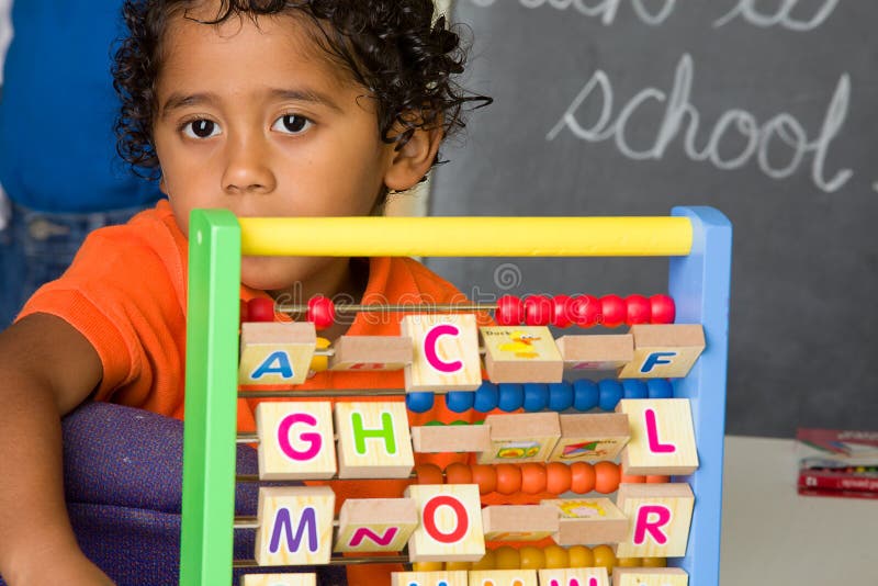 Child Using Abacus stock photo. Image of young, letters - 25971940