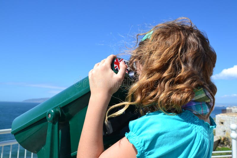 Child using binoculars stock image. Image of eightyearold - 26682733