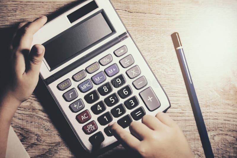 Child with a calculator stock photo. Image of isolated - 33078420