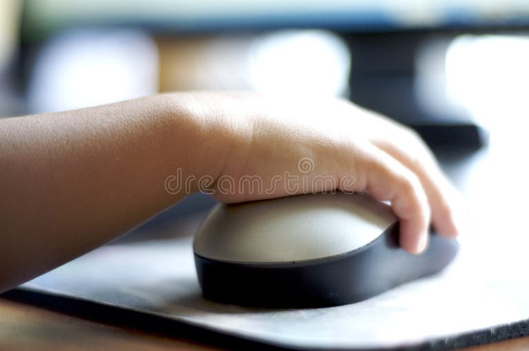 Child using computer mouse stock photo. Image of pointing - 10685084