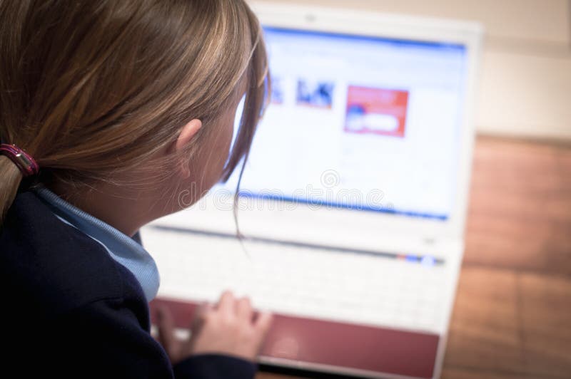 Child using laptop stock image. Image of connection, parental - 28035967