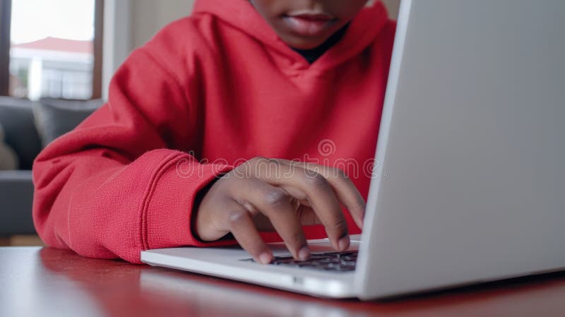 Child Using Laptop, Online Learning, Technology Stock Illustration ...