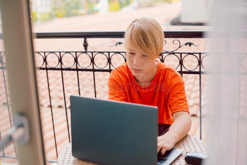 Teenage Boy Using Technology Stock Photo - Image of focus, life: 267825568