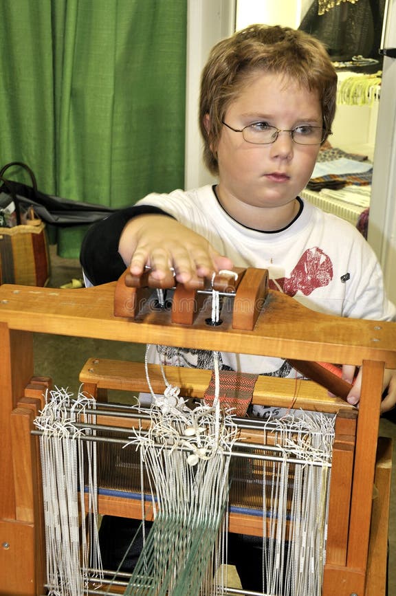 Child Using Loom stock photo. Image of colored, fibre - 14513348