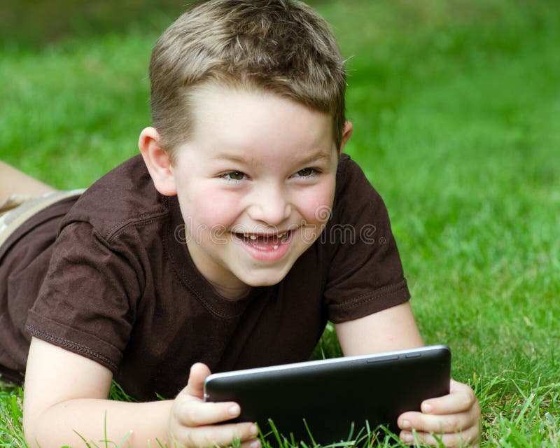 Child Using Tablet Computer Stock Image - Image of communication, child ...