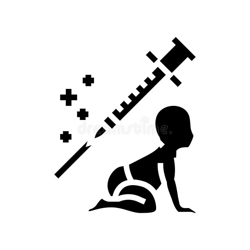 Child Vaccination Immunization Glyph Icon Vector Illustration Stock ...
