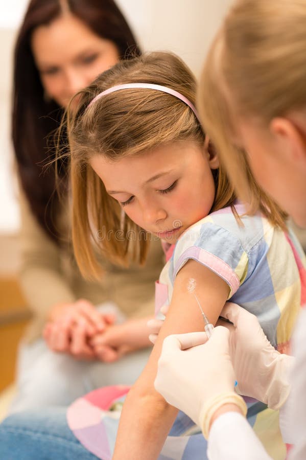 Child Vaccination Pediatrician Apply Injection Stock Image - Image of ...