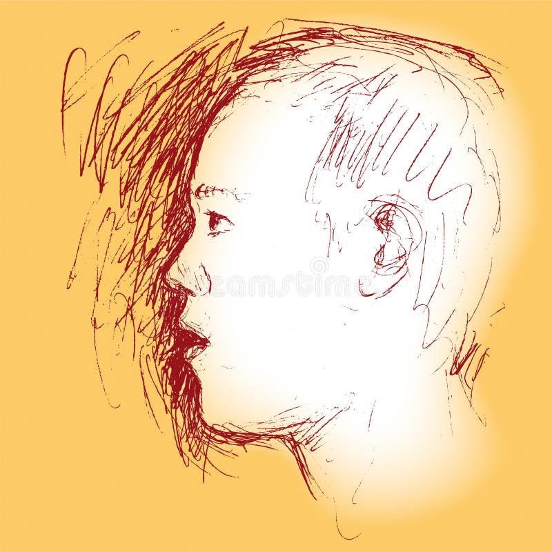 Child Profile Drawing Stock Illustrations – 3,097 Child Profile Drawing ...