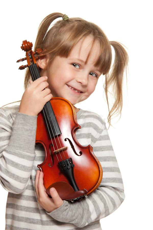 Child playing violin stock image. Image of girl, adorable - 12469123