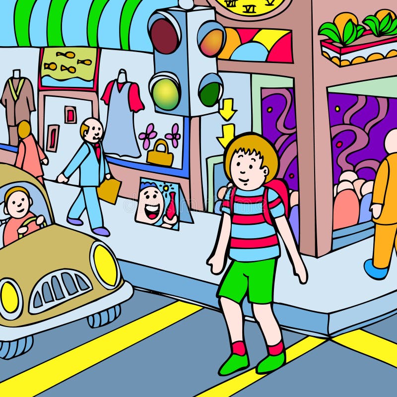 Cartoon Busy Street Stock Illustrations – 2,417 Cartoon Busy Street ...