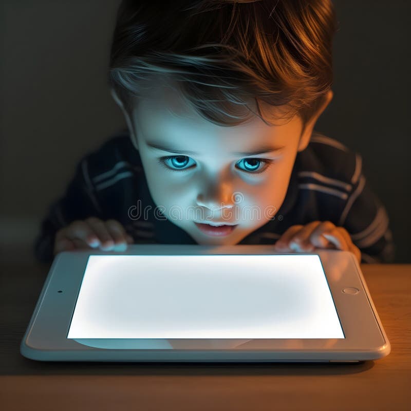 Child Watching Tablet Computer Online Learning Education Homeschooling ...