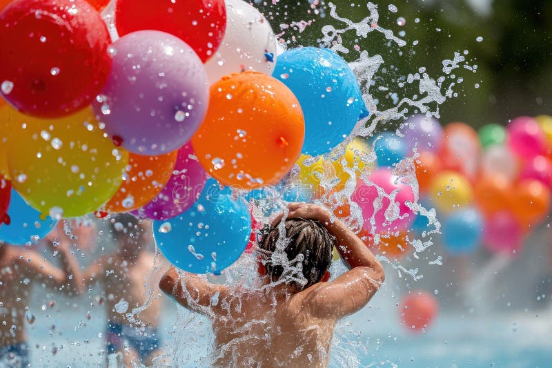 Balloon Swimming Pool for Children To Play Stock Photo - Image of ...