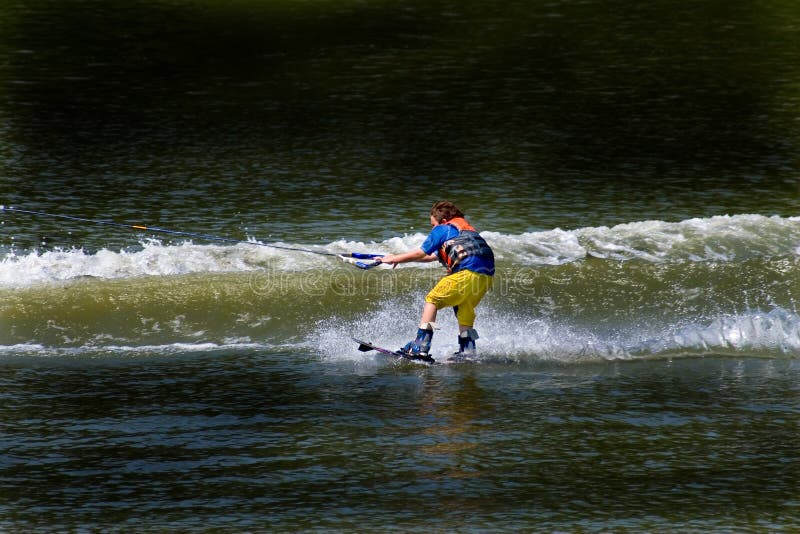 Water-Skiing Slalom Fun stock image. Image of waterski - 34206619