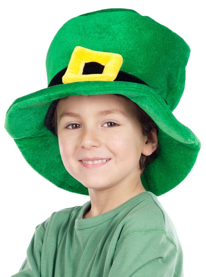 Child Whit Hat of Saint Patrick S Stock Photo - Image of infant, green ...