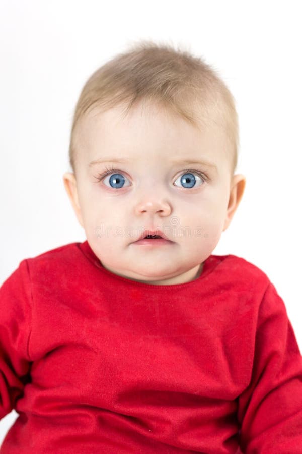 A Child with Wide Open Eyes Looks Directly Stock Image - Image of ...
