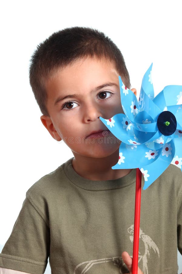 Child and windmill stock photo. Image of background, kids - 11041344