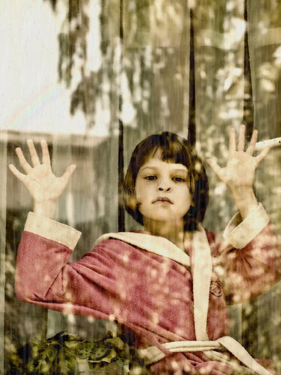 Child in window stock image. Image of reflection, human - 10857373