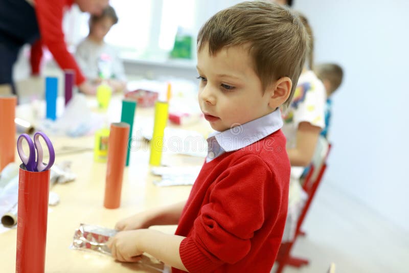Child in workshop stock image. Image of learning, detail - 140904103