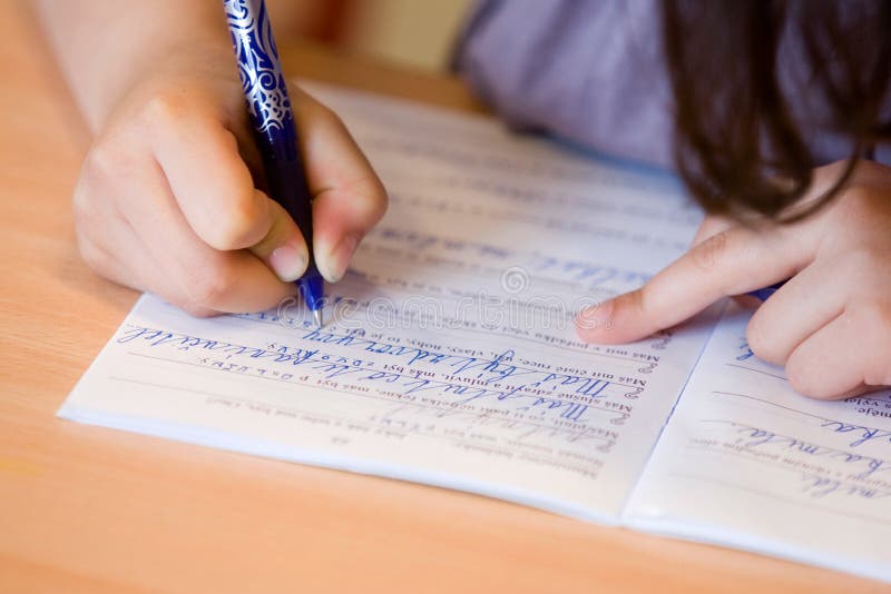 Child writes stock photo. Image of kindergarten, activities - 24307160