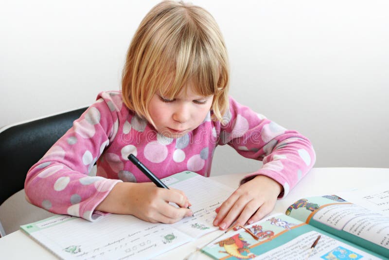 Child writing stock image. Image of class, book, study - 1991981
