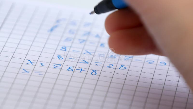 Child Writing in Classroom, Studying, Kid Homework, Student Learning ...