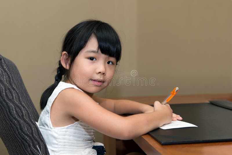 Child writing stock photo. Image of happy, girl, learn - 25342192