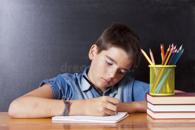 Beautiful 12 Year Old Girl Writing in Notebook Stock Photo - Image of ...